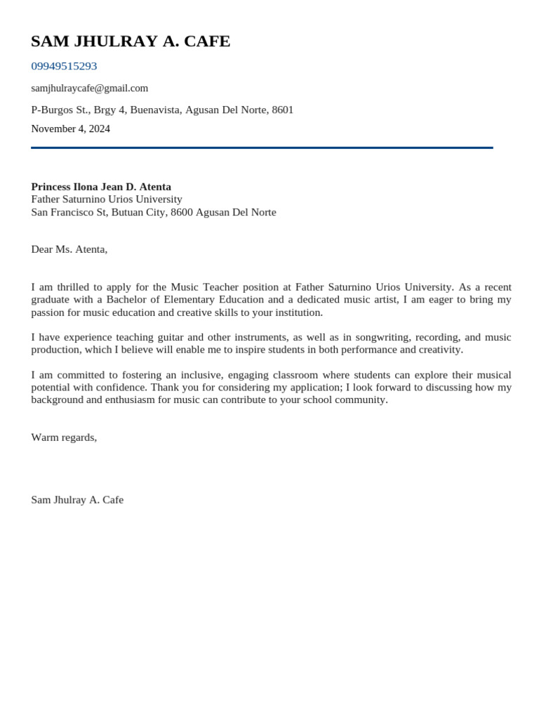 Cover Letter | PDF | Social Science | Wellness