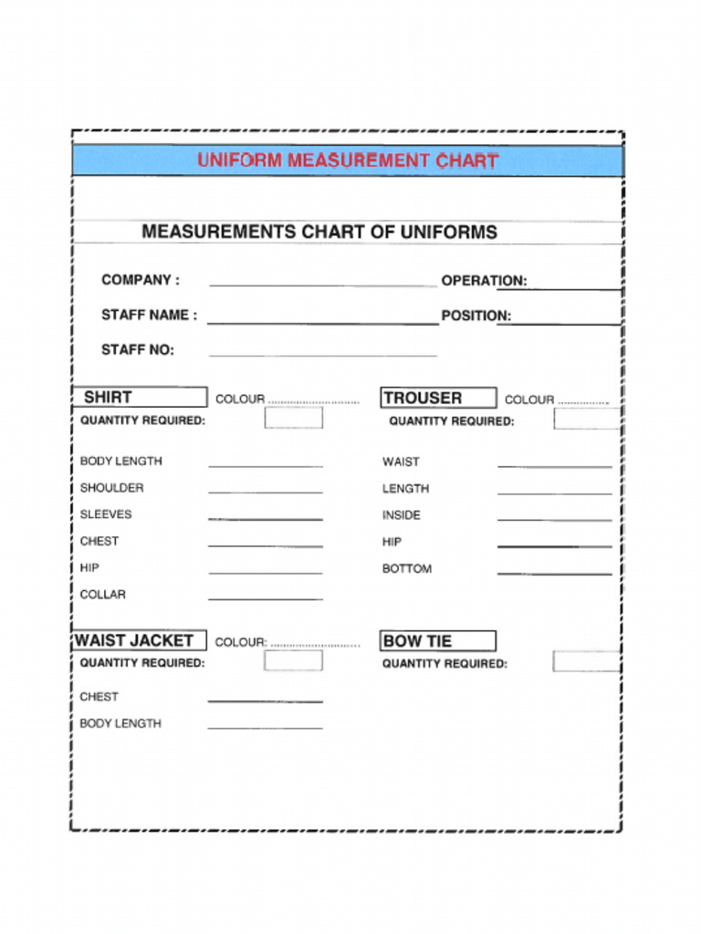 Uniform Measurement Chart | PDF