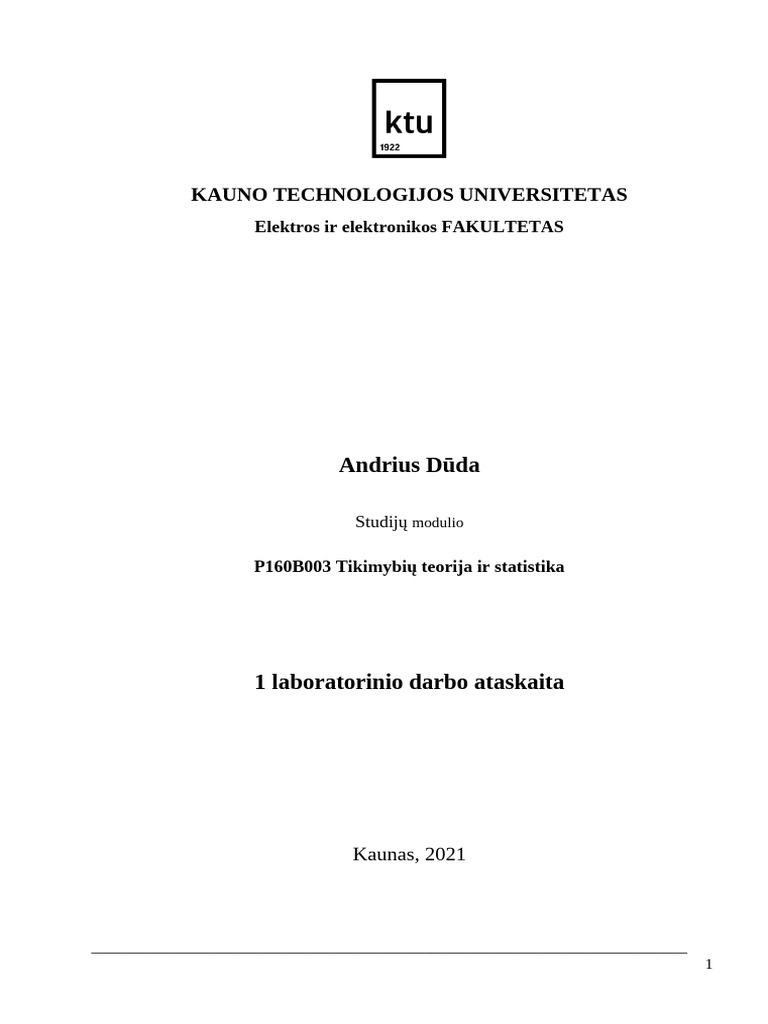 Laboratorinio Darbo Ataskaitos Šablonas | PDF