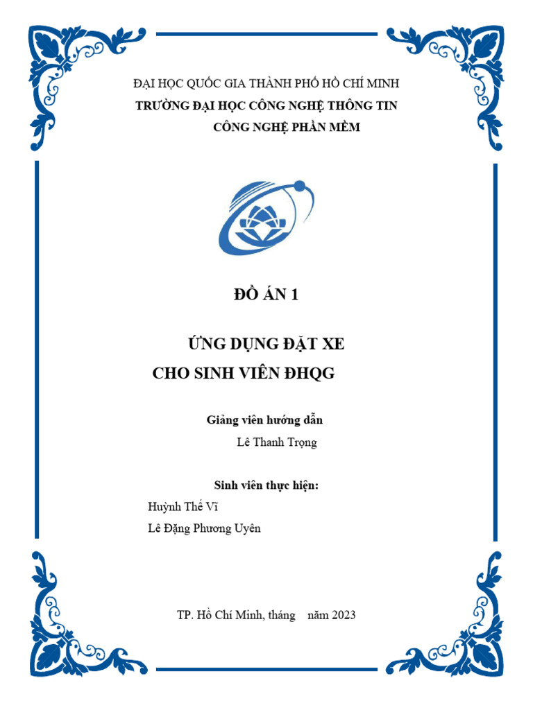 (123doc) Do An Ung Dung Dat Xe Cho Sinh Vien DHQGHCM | PDF