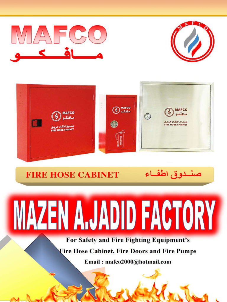 MAFCO Fire Hose Cabinet Specifications | PDF | Firefighting | Door