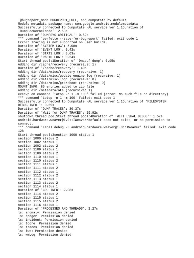Dumpstate Log | PDF | Computing | Operating System Technology