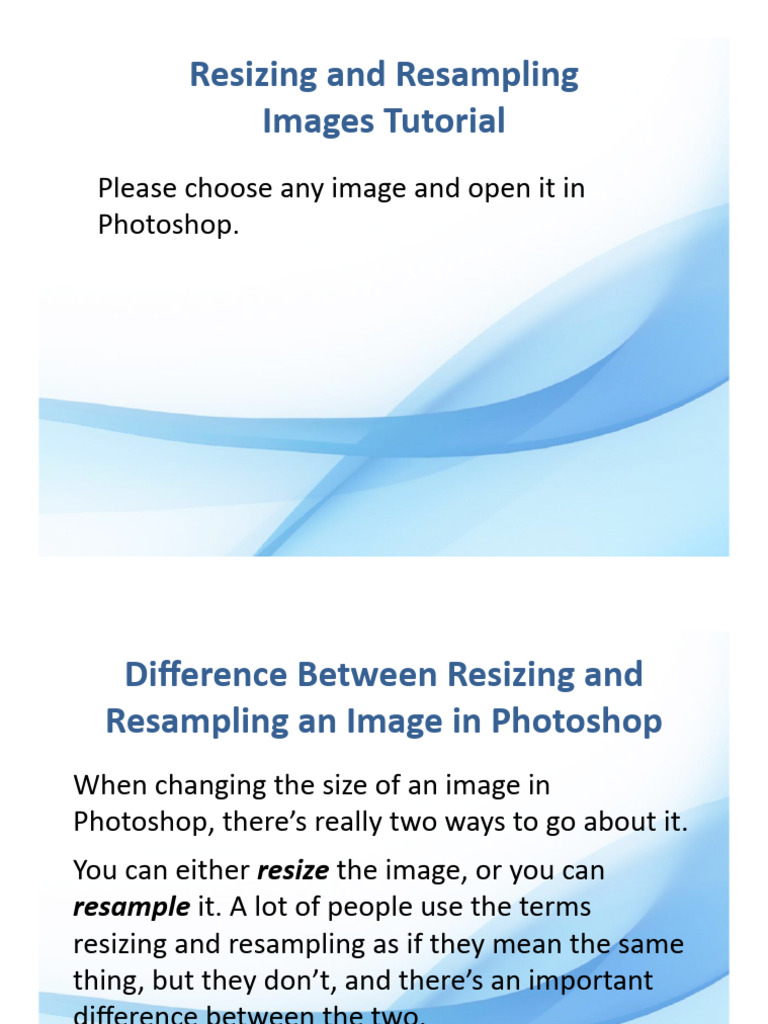 Resize Vs Resample in Photoshop | PDF | Computer Graphics | Computing
