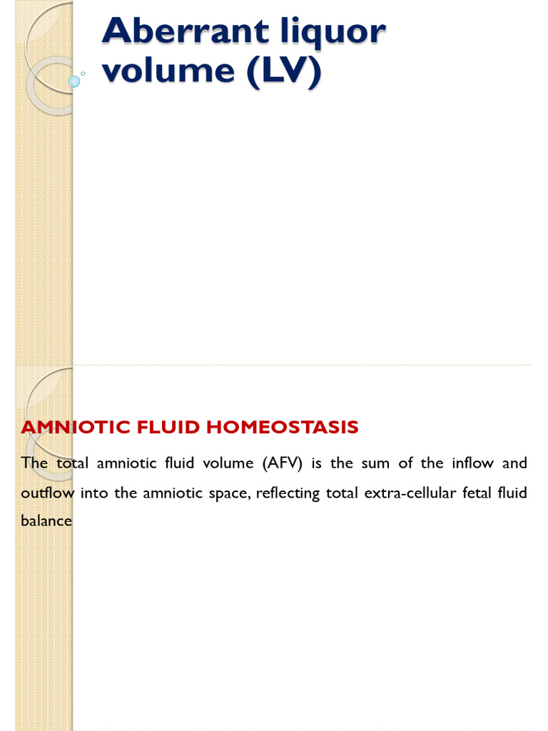 AberrantLiquorVolume 2slides | PDF | Fetus | Medical Specialties
