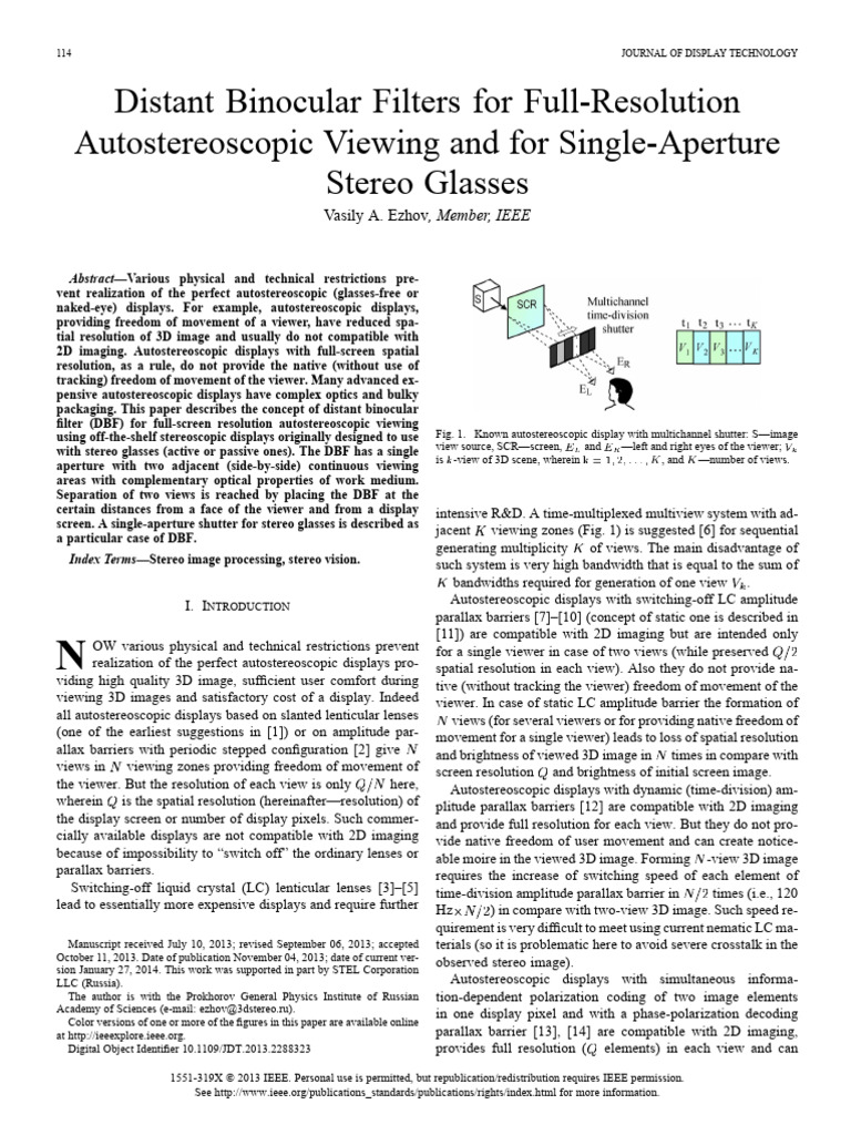 Distant Binocular Filters For Full-Resolution Autostereoscopic Viewing ...