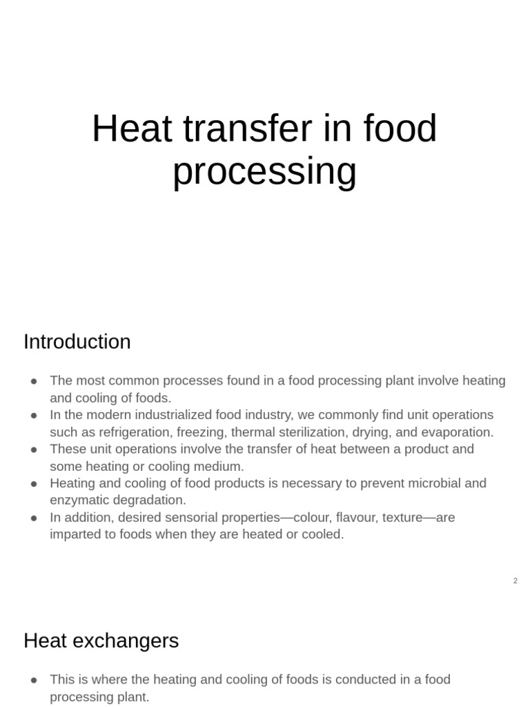 Heat Transfer in Food Processing Basics | PDF | Thermal Insulation ...