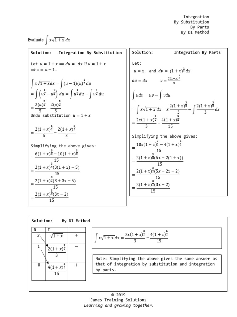 integration by parts | PDF | Calculus | Mathematical Analysis