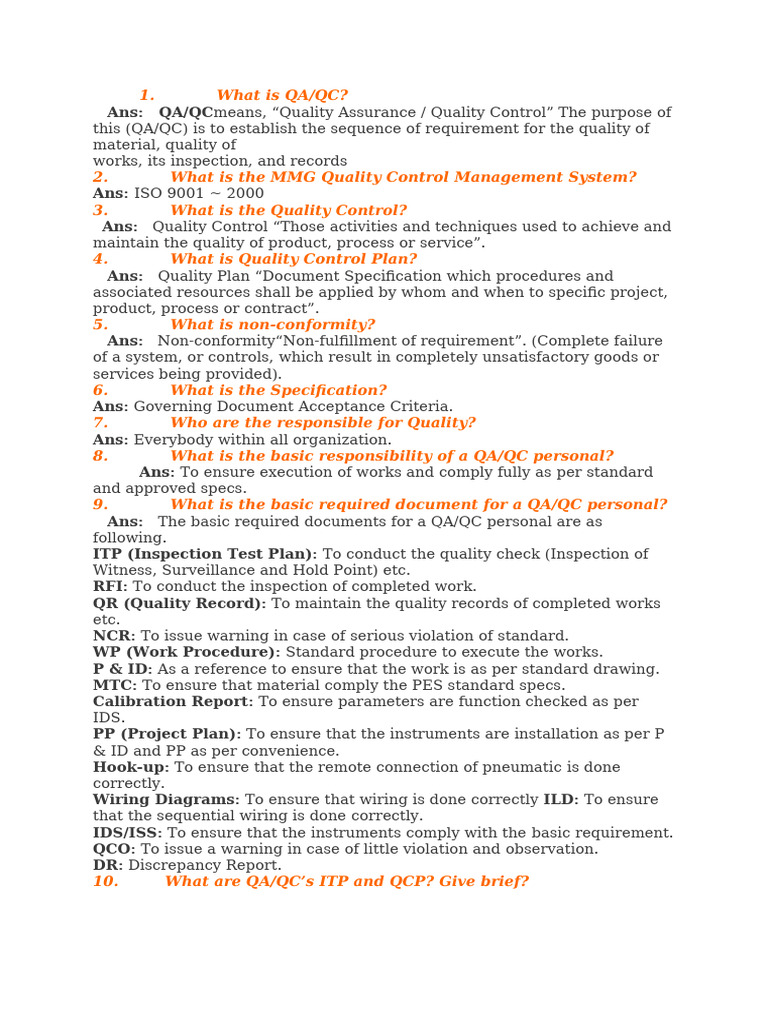 qa and qc electrical | PDF | Quality Assurance | Programmable Logic ...
