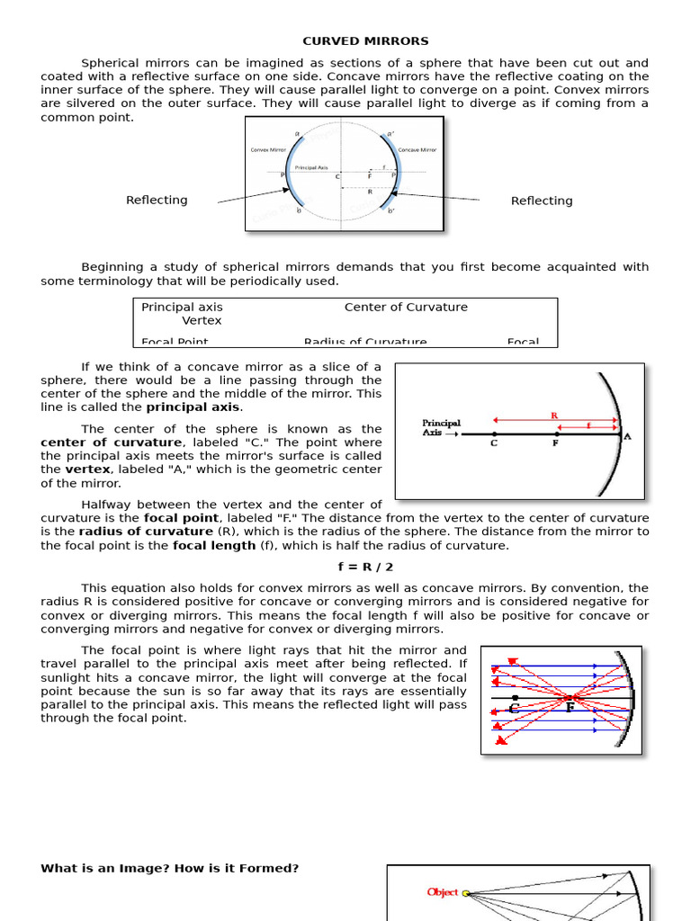 Understanding Curved Mirrors in Physics | PDF | Mirror | Sphere