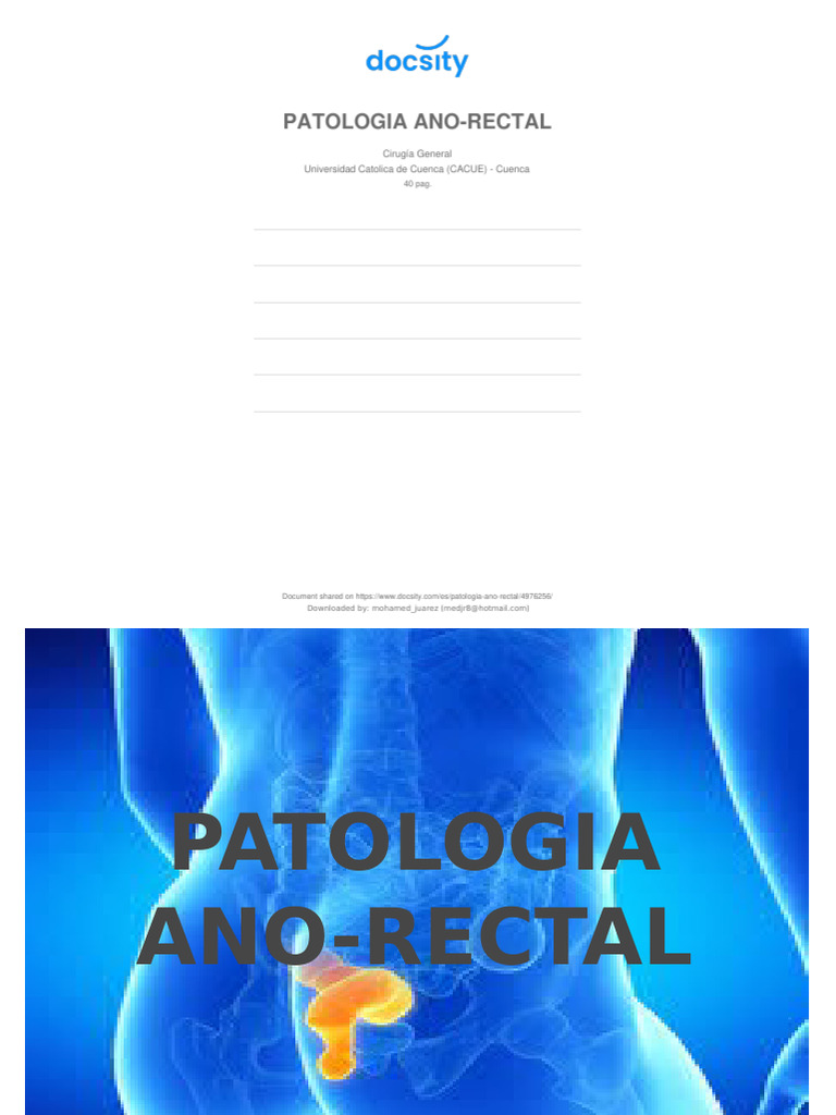 Patología Ano-Rectal: Diagnóstico y Tratamiento | PDF | Hemorroides ...