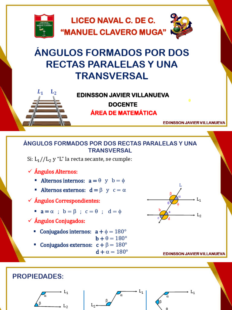 Ángulos entre Paralelas y Transversales | PDF | Métodos y materiales de ...