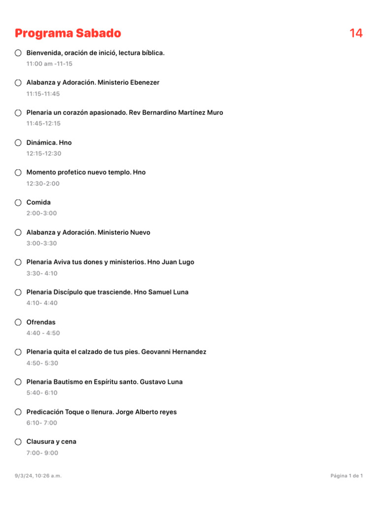 Programa Sabado | PDF