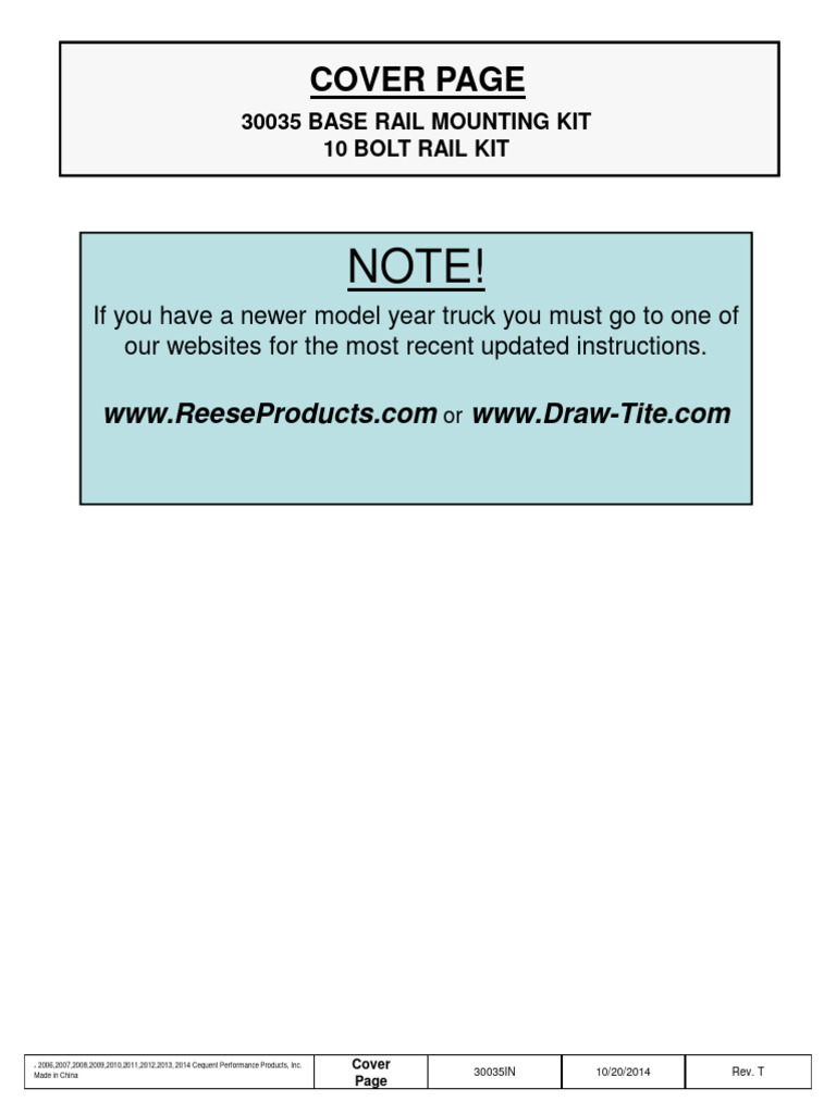 Note!: Cover Page | PDF | Trailer (Vehicle) | Chevrolet Silverado