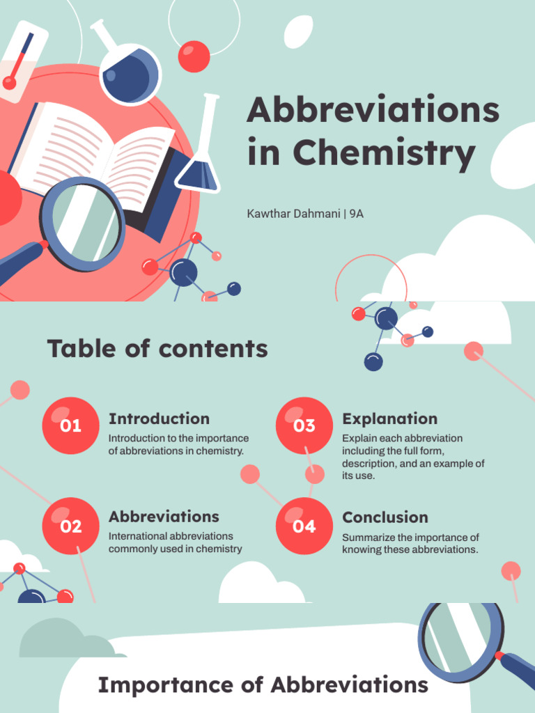 Abbreviations in Chemistry | PDF | Mole (Unit) | Chemistry