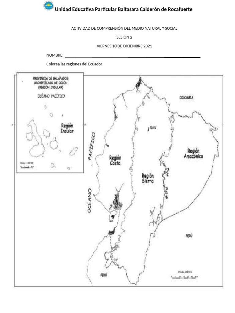 Colorea Las Regions Del Ecuador | PDF