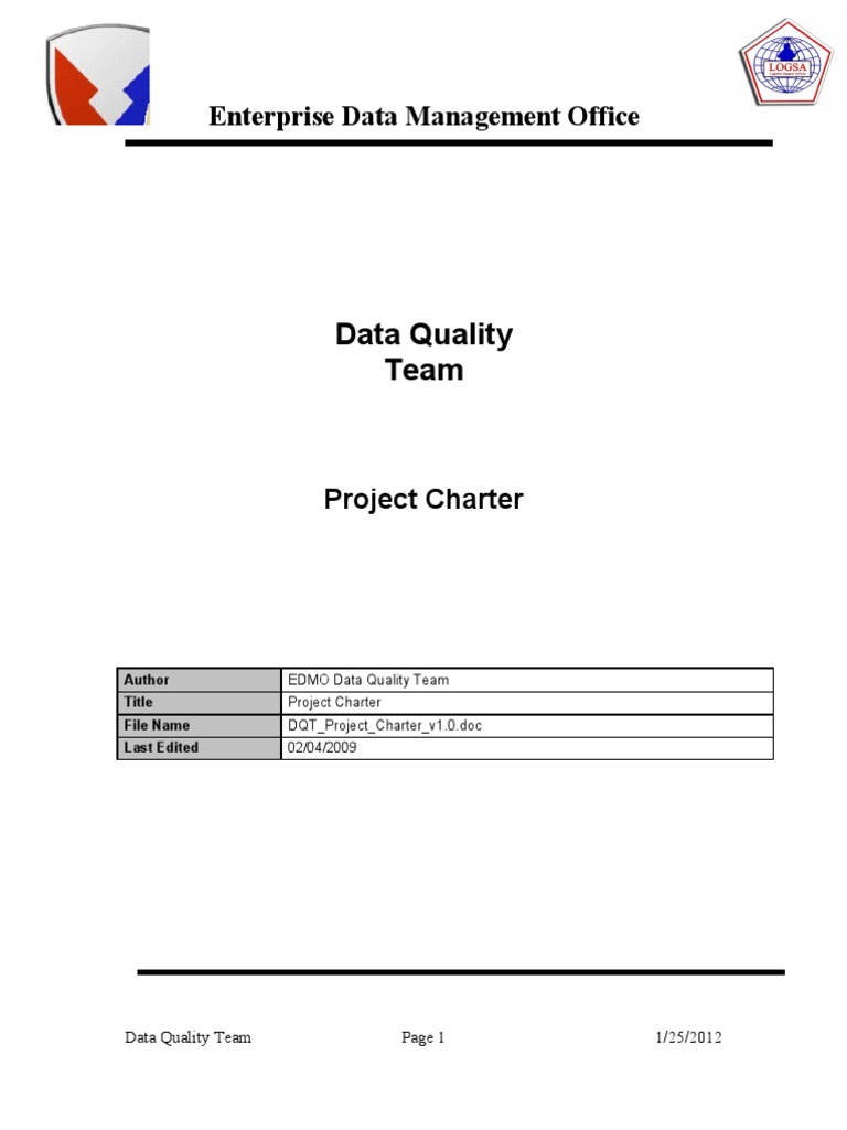 Data Quality Project Charter | PDF | Data Quality | Audit