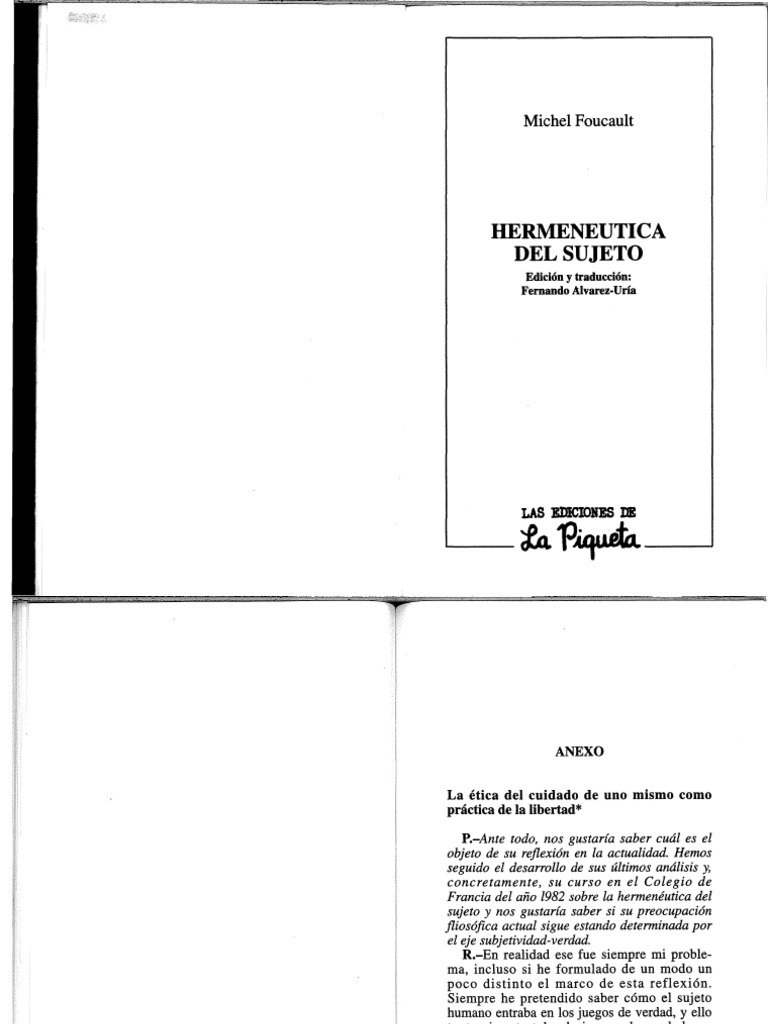 2-P Michel FOUCAULT - La Ética Del Cuidado de Sí Como Práctica de La ...