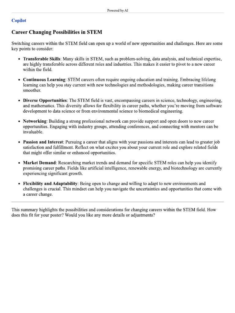 Career Changing Possibilities | PDF