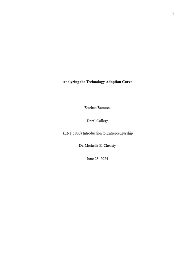 Technology Adoption Curve Explained | PDF | Entrepreneurship | Innovation