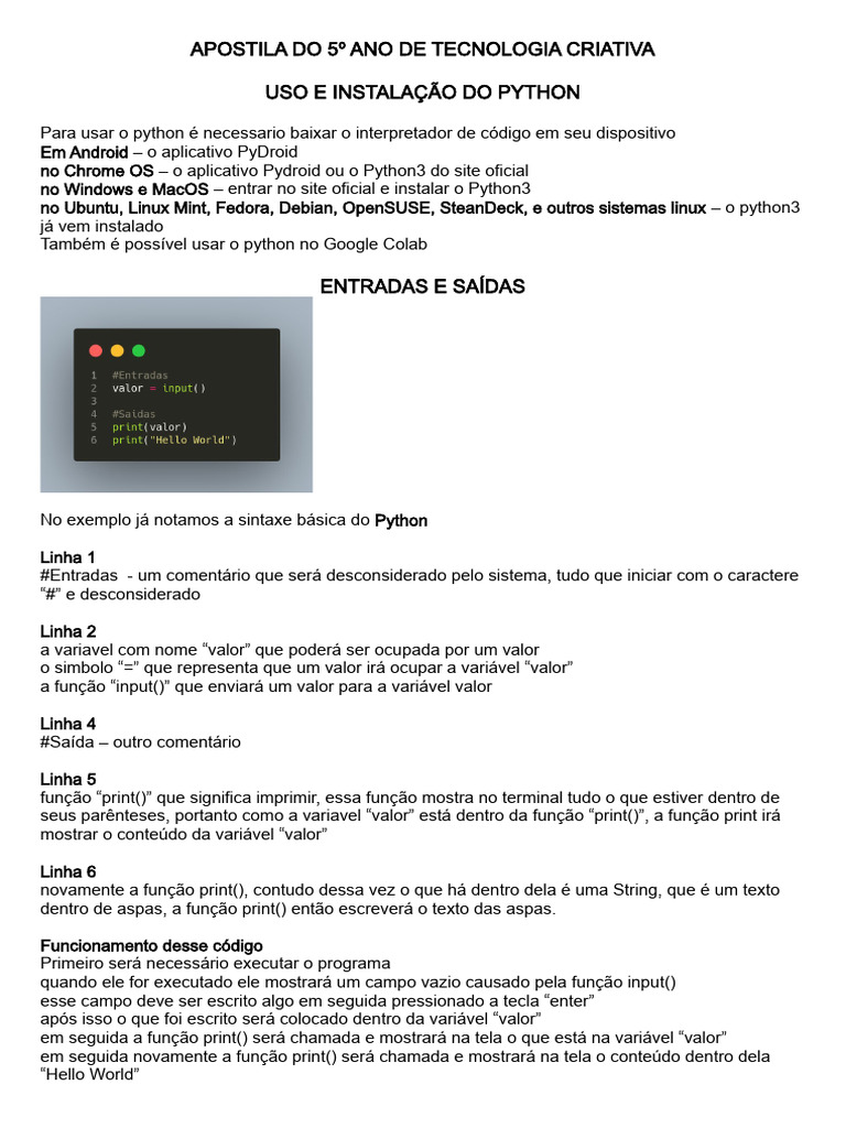 Apostila de Programação | PDF | Números | Python (linguagem de programação)