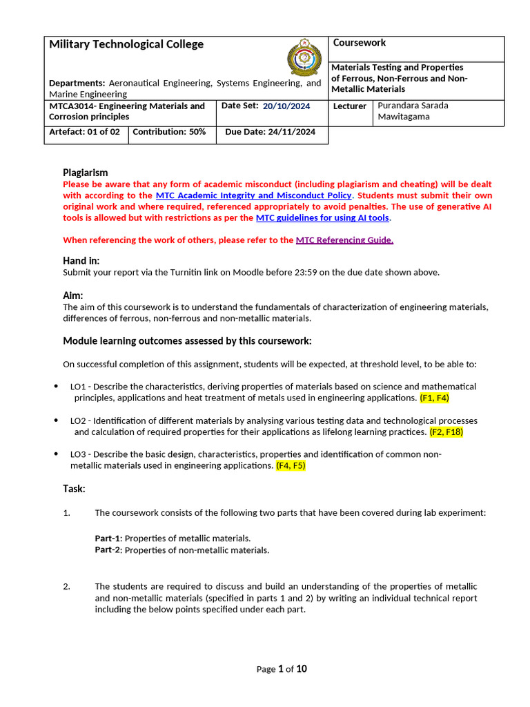 Artefact One (1) | PDF | Strength Of Materials | Turnitin
