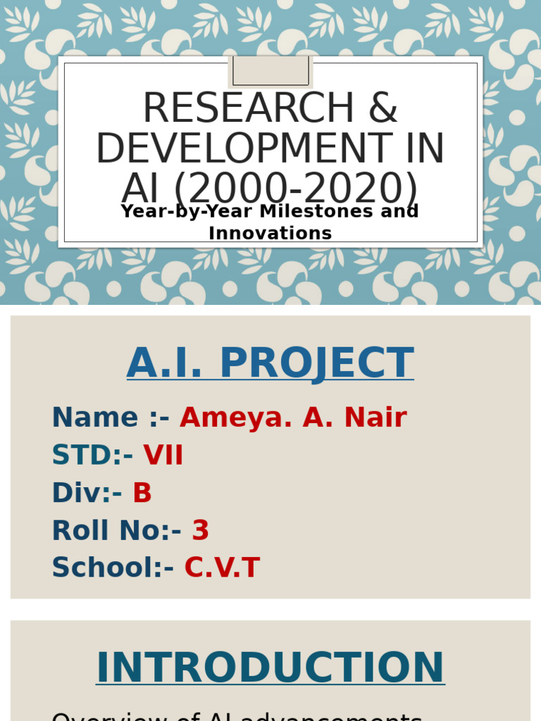 Ai Project - Ameya 7-b | PDF | Artificial Intelligence | Intelligence (AI) & Semantics