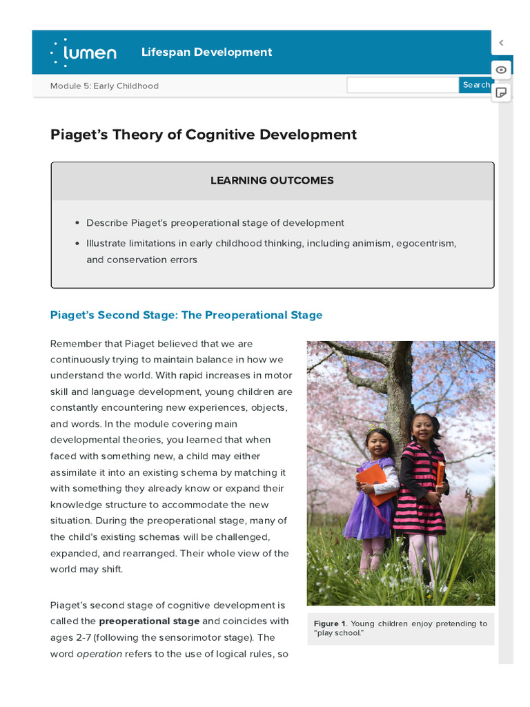 S Child Psychology Piaget MET | PDF | Developmental Psychology | Child ...