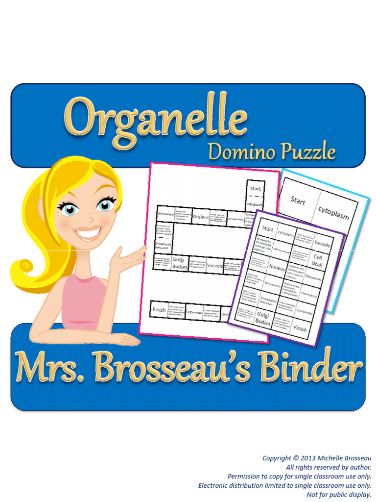 Organelle Domino Puzzle Plant Animal Cells Cellular Biology Review ...