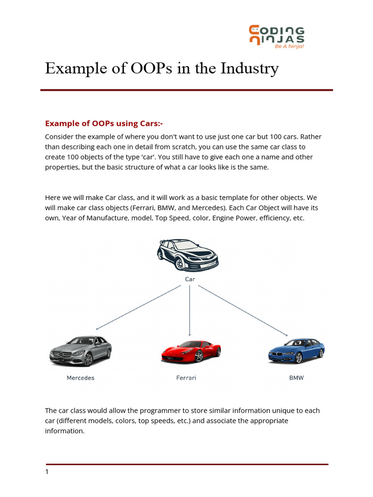OOP Concepts Explained with Cars | PDF | Business