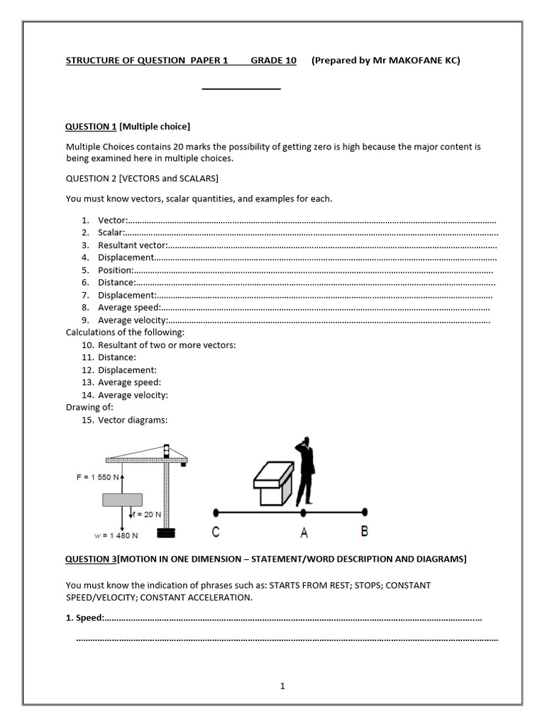 Grade 10 Exam Structure Guide | PDF | Electromagnetic Radiation | Velocity