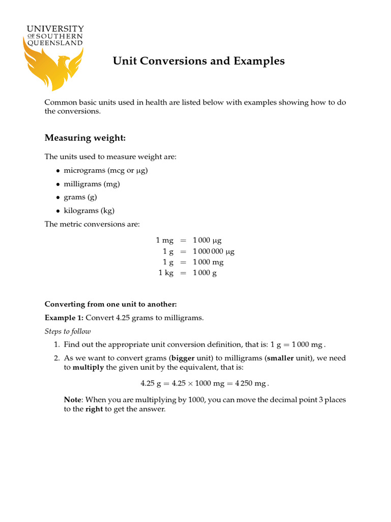 Unit Conversion and Examples | PDF | Litre | Kilogram