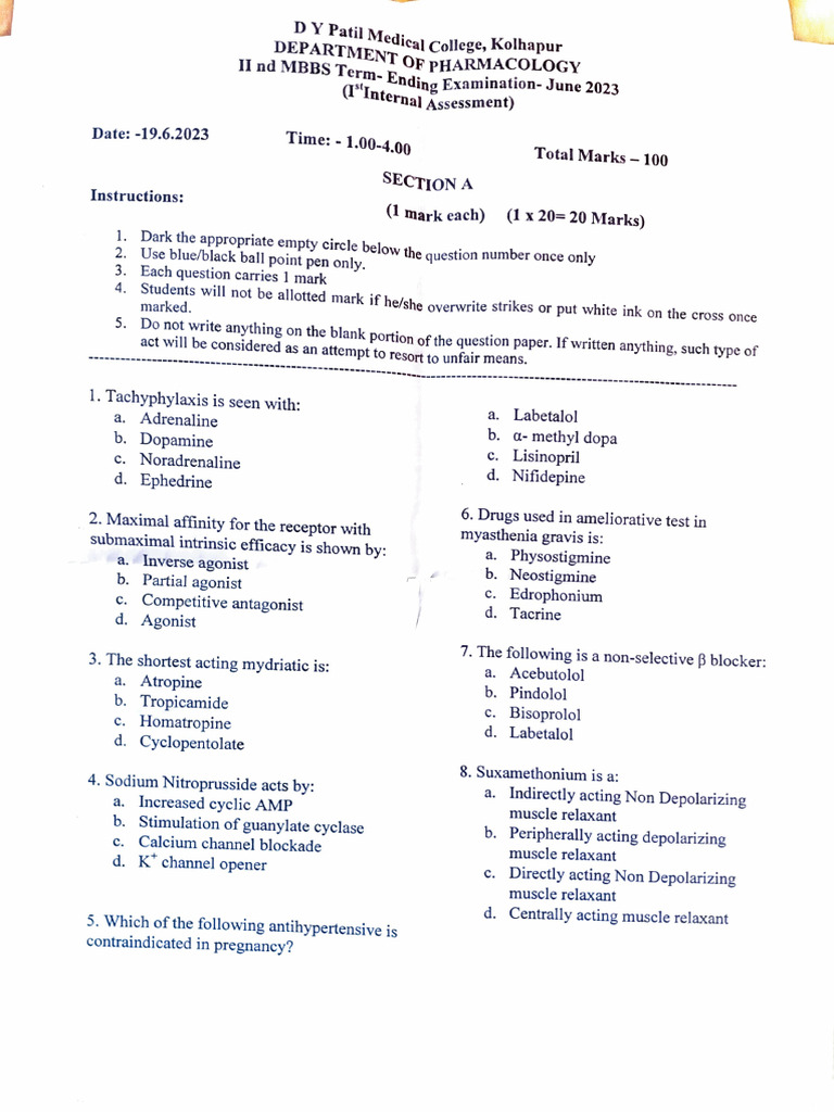 first_internal_pharmacology_ | PDF | Receptor Antagonist | Drugs