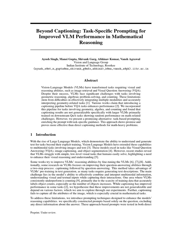 Beyond Captioning - Task-Specific Prompting For Improved VLM Performance in Mathematical ...