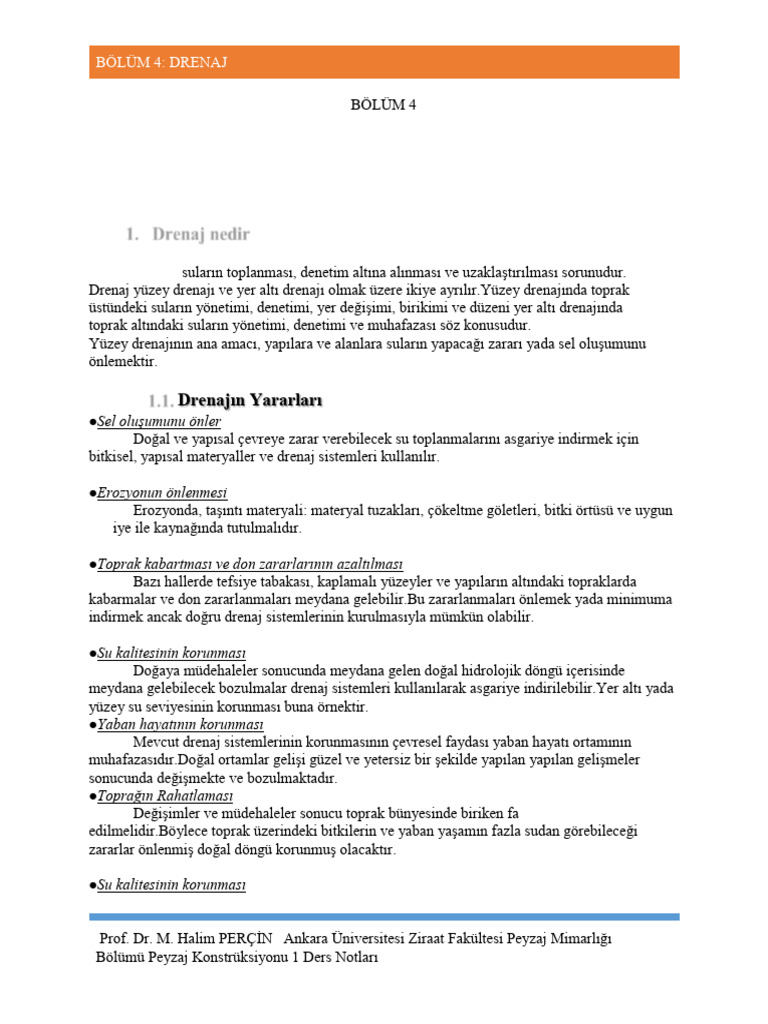 Bölüm Drenaj | PDF