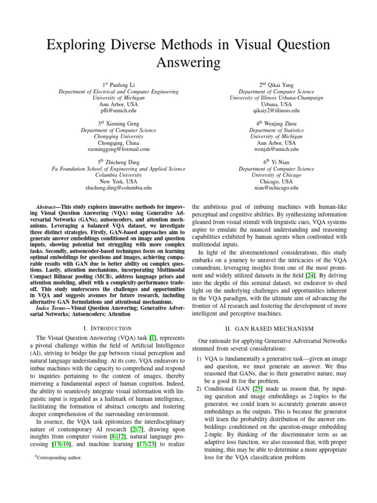 AI Methods in Visual QA | PDF | Artificial Intelligence | Intelligence ...