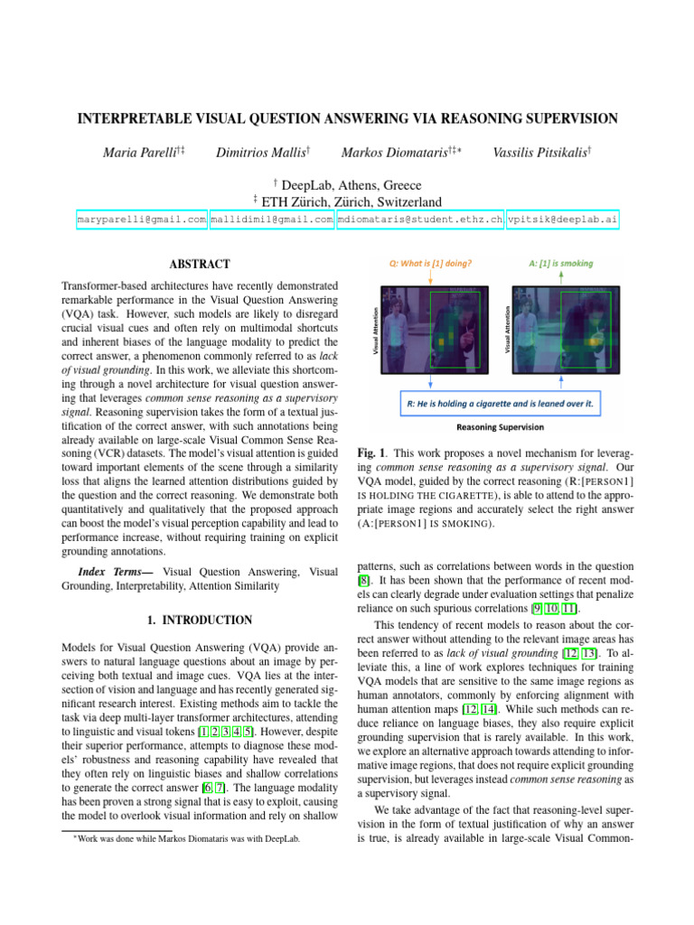 Interpretable Visual Question Answering Via Reasoning Supervision | PDF | Cognitive Science ...
