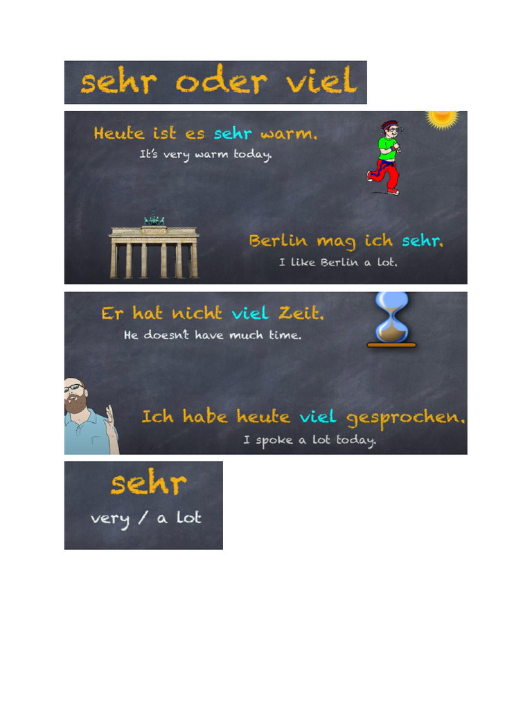 Common Mistakes in German Sehr Oder Viel | PDF