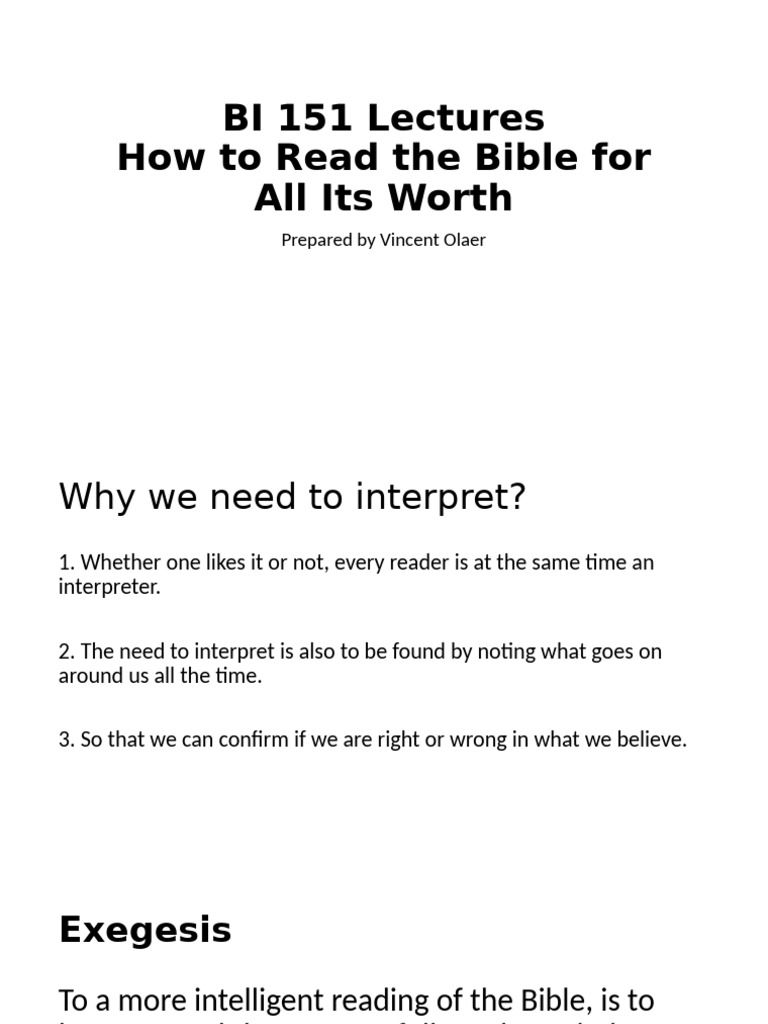 How To Read The Bible For All Its Worth | PDF | Translations | Bible