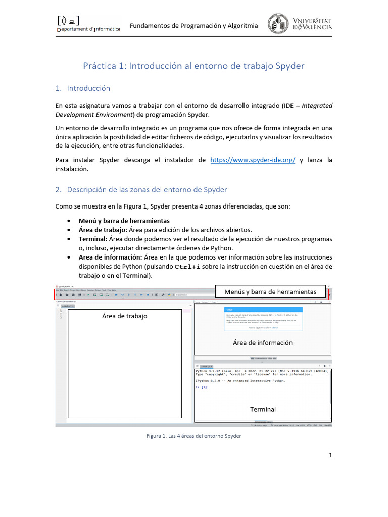 P1_Introduccion_a_Spyder | PDF | Programación | Programa de computadora