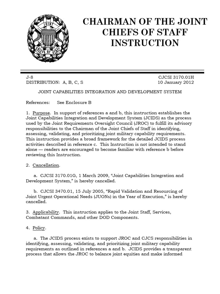 JCIDS Process Overview and Guidelines | PDF | United States Department ...