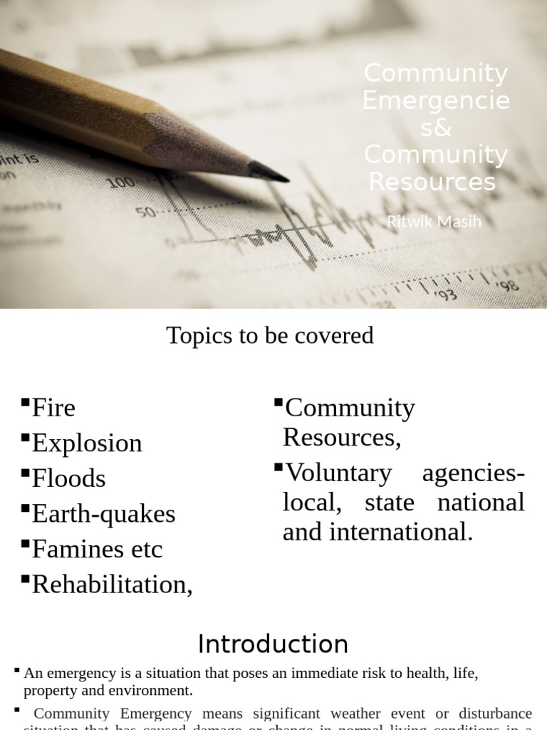 Community Emergencies and Resources Guide | PDF | Fires | Diarrhea