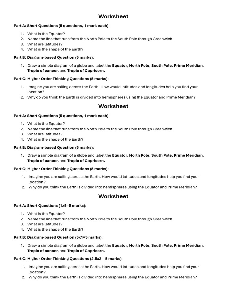 Worksheet | PDF