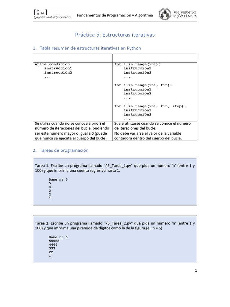 P5 Estructuras Iterativas | PDF | Flujo de control | Desarrollo de software