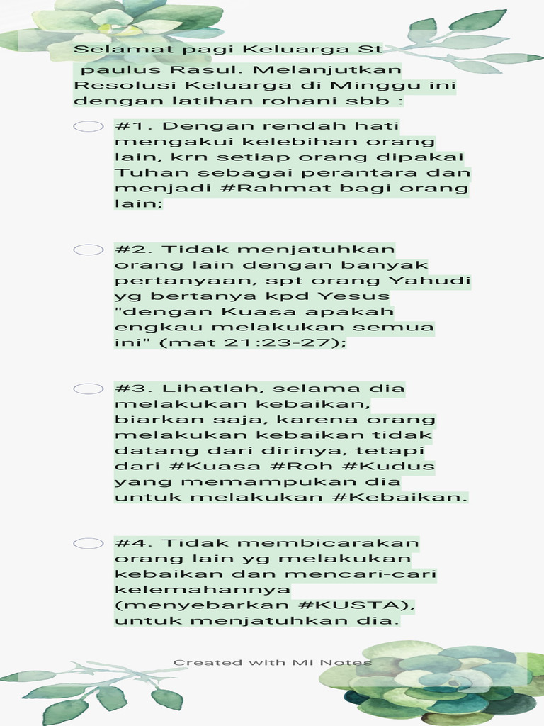 Latihan Rohani 12 Des 2022 | PDF