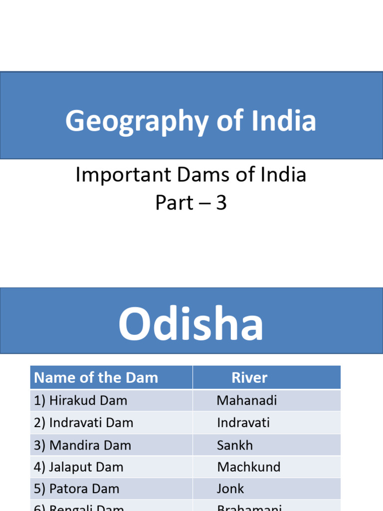 Major Dams of India by State | PDF