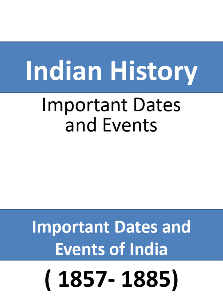 Key Events in Indian History (1857-1885) | PDF | Mahatma Gandhi ...