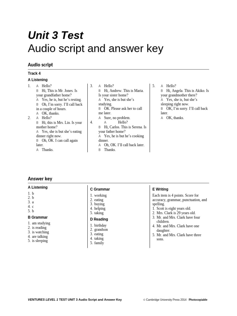 V2e L1 UT U3 ScriptandKey | PDF