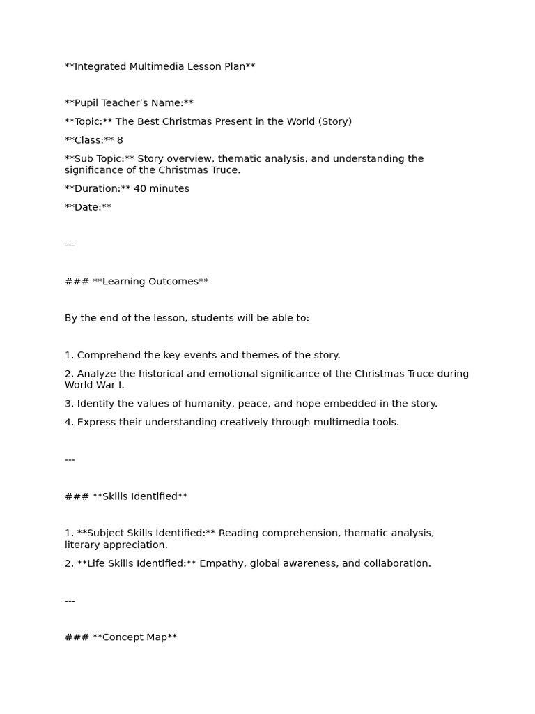 Integrated Multimedia Lesson Plan | PDF | Multimedia | Reading Comprehension