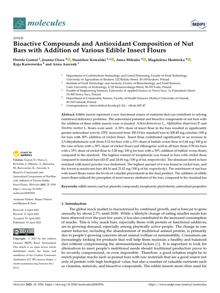 Bioactive Compounds and Antioxidant Composition of | PDF | Polyphenol ...