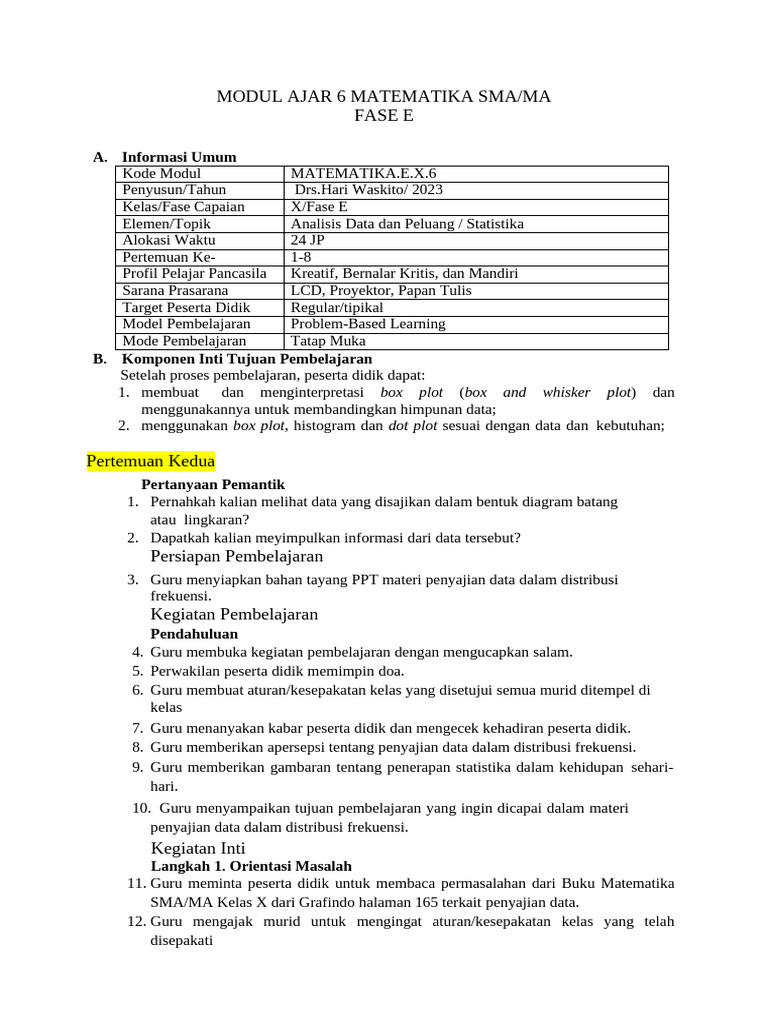 MODUL AJAR MATEMATIKA SMA Intan | PDF | Karier & Perkembangan | Seni